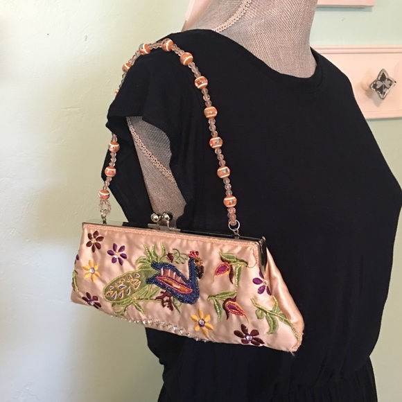 Chateau | Bags | Vintage 8s Peach Satin Clutch Purse | Poshmark